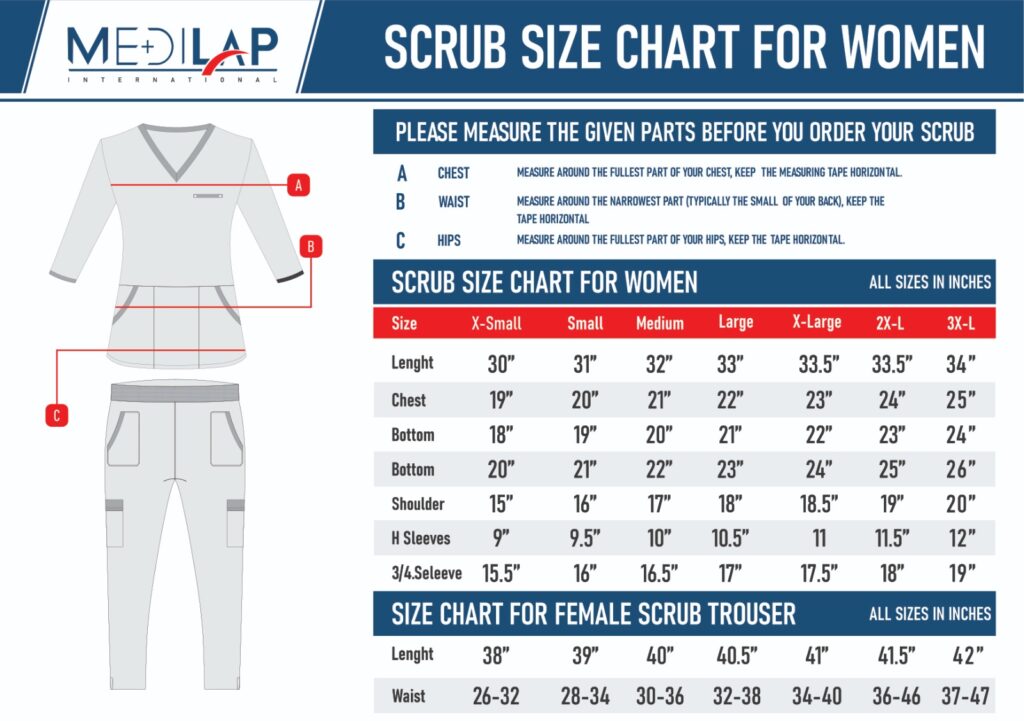 Sizing Guide - Medilap – Premium Medical Scrubs & Lab Coats in Pakistan